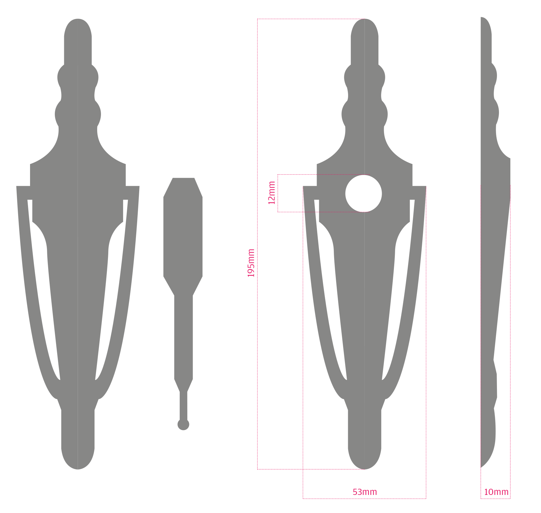 8 Inch Victorian Slim Line Self Adhesive Door Knockers